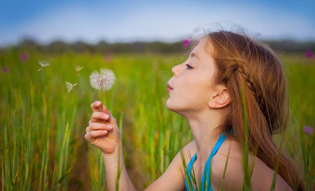 Soffiando Il Dente Di Leone